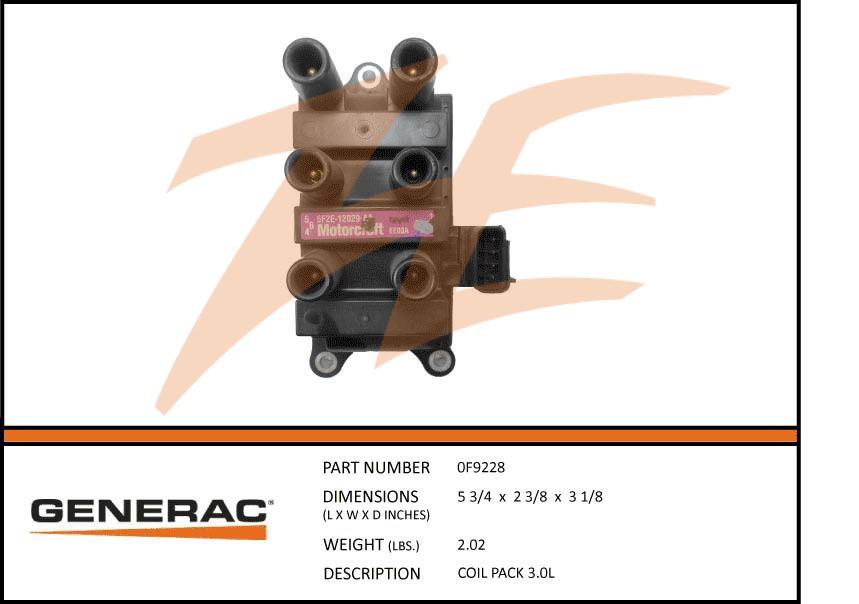Generac 0F9228 Coil PACK 3.0L Dropshipped from Manufacturer ...