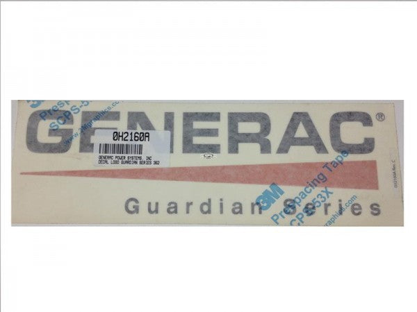 Generac 0H2160A DECAL LOGO GUARDIAN SERIES 362 Dropshipped from Manufa ...